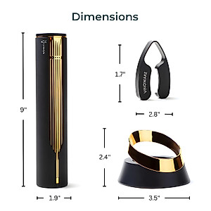 OPENERO Electric Wine Opener — Luxurious Automatic Wine Corkscrew Electric with Charging Base and Steel Foil Cutter, Wine Gifts For Women Men (Gold)