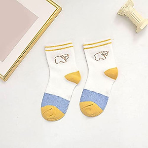 wjiNFDFG Infant Socks Floor Socks Summer Cotton Socks Cartoon Thin Breathable Autumn Cartoon Fashion Sock (Brown, 5-8 Years)