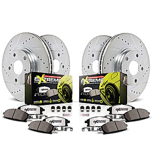 Power Stop K8885-26 Front and Rear Z26 Street Warrior Brake Pad and Rotor Kit For Cadillac XTS 2013-2019 [Model Specific]