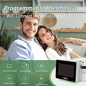 Universal Thermostat WiFi Touch-Screen Programmable, 7 Single Day, 7 Inch Screen, 24V Hardwire, Air Conditioner Remote ControI Mobile Phone Control, Android and iOS Compatible and HVAC System