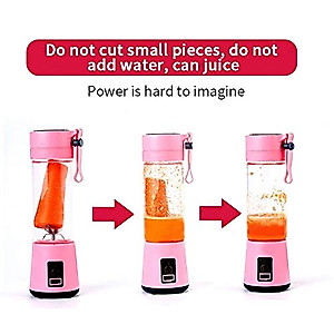 HANBO Electric Portable Juicer Blender Cup, Household Fruit Mixer with Six Blades in 3D, 380ml USB Rechargeable Juice Blender Magnetic Secure Switch Electric Fruit Mixer (Light Green)