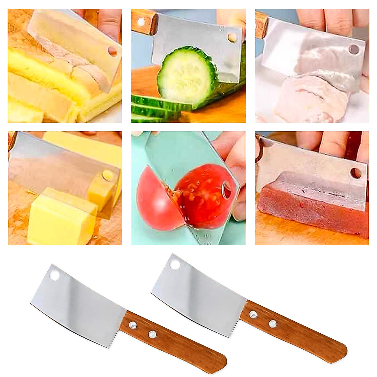 Ruksifg Mini Kitchen Knife Set 2pcs Package Box Cutter Mini Fruit Knife for Home Kitchen Cheese Knife
