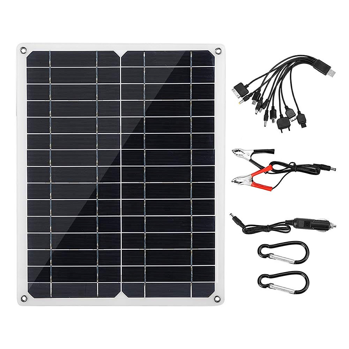 Dioche Portable Solar Panel, Solar Charge Controller, 25W DC 18V/5V Dual USB High Conversion Solar Power Bank Panel for Camping Travelling Car Boat Charger