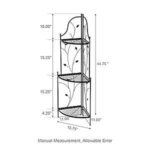 glitzhome 3-Tier Planter Shelf, Organizer Rack flower pot plant stand Indoor Outdoor Metal Planter for Garden and Home, Matte Black