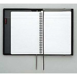 Kokuyo Systemic Cover Notebook, with One A5 (5.8" X 8.3"), B 6mm Ruled, 28 Lines, 50 Sheets, Twin Ring Edge Title Notebook, Black, Japan Import (NO-685B-D)