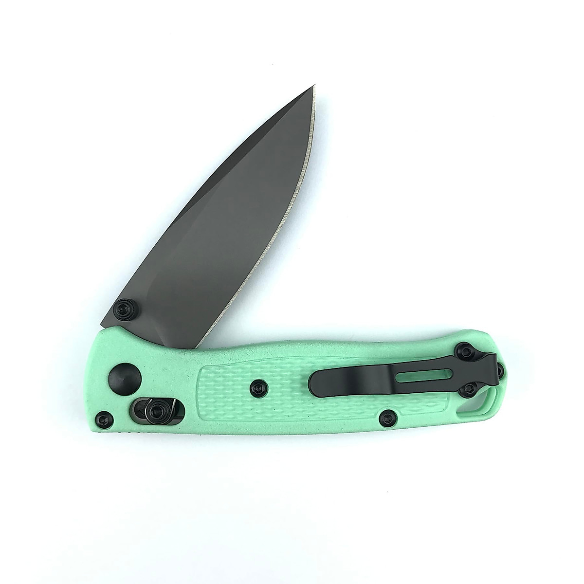 6.5 Inch Manual Open 533 Bugout Pocket Knife, Axis Lock Folding Knife with 2.6 Inch 7Cr17Mov Blade Green Grivory Handle, Folding Pocket Knife with Belt Clip for Camping Hunting