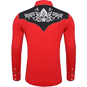 JoZorro Men Western Shirts Rhinestone Cowboy Shirt Camisas Vaqueras Para Hombres Elegantes Para Fiesta 50s Rockabilly Shirt
