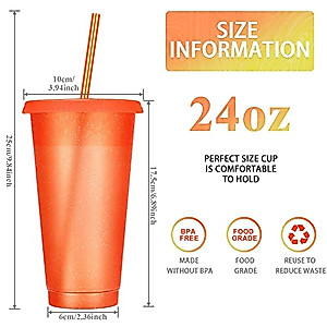 Honeydak Tumbler with Straw and Lid Bulk Water Bottle Iced Coffee Travel Mug Reusable Plastic Cups for Parties Birthdays 24-27 oz(Cute Colors,15 Pack)