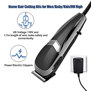 COSYONALL Hair Clippers for Men Pro Corded Hair Trimmer Cutting Kit with 8 Clipper Guide Combs Hard Storage Case for Hair Cutting (Black)