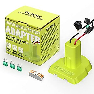 Power Wheel Adapter for Ryobi One+ 18V P108 P107 P102 P100 Li-ion & Ni-Cd Battery,Power Connector for Rc Toy & Car,12 Gauge Robotics Rc Truck（with 30A Fuse & Switch & Wire terminals）（1 Pack