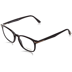 Eyeglasses Tom Ford FT 5505 001 Shiny Black, Rose Gold"t" Logo, 52-19-145