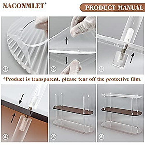Naconmlet 3 Tier Bathroom Counter Organizer,Acrylic Bathroom Organizer Countertop Skincare Organizers Vanity Tray for Perfume Lotion Cosmetic(Amber)