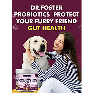 Probiotics for Dogs, Dog Probiotics for Digestive Health - Fiber Riched Prebiotic & Digestive Enzymes with Pumpkin, Omega-3, 6 Billion CFUs Support Gut & Immune Health, Diarrhea, 118 Soft Chews