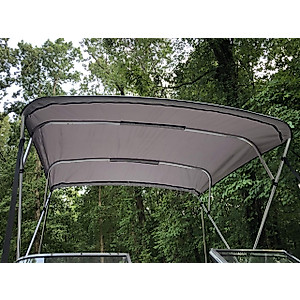 Cypress Rowe Outfitters Complete Bimini Top Kit, Frame, Canvas, Hardware, 10'L x 8'W Grey, 4 Bow, fits from 91"-96" Wide