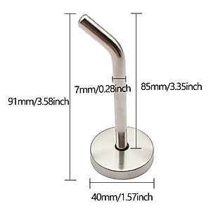 Sipery 4Pcs Stainless Steel Wall-Mount Robe Hooks Heavy Duty Elephant Nose Closet Robe Hooks, Coat Towel Robe Hooks for Kitchen,Bedroom, Bathroom,Closets Hooks 3.58inch