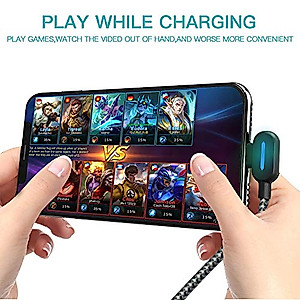 Exeric iPhone Charger Cable, 3Pack LED Right Angle Lightning Cable 90 Degree Nylon Braided Charging Cord Gaming USB Charging/Sync Compatible with iPhone13/12/11/XR/X/8 8Plus/7/7 Plus/6(10FT)