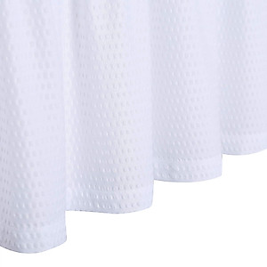 CAROMIO Tier Curtains 36 Inch Length, Embossed Textured Soft Microfiber Rod Pocket Short Cafe Kitchen Curtains Bathroom Window Curtains, White, 30" Wx36 Lx2