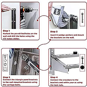 TURBRO Wall Mount Stand for Mini Split Ductless Air Conditioner Heat Pump System, Sturdy Aluminum Alloy Bracket w/Dual Cross-Bars, Support Condenser up to 600 lbs (7,000-36,000 BTU)