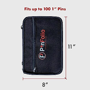 PinFolio Classic Pin Display Bag, Lightweight Sports Pin Book Designed for Storage & Easy Trading Up to 100 1-Inch Enamel Pins (Black & White)