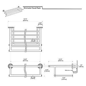 Gatco 1818SN Latitude II Towel Rack, 18 Inch, Satin Nickel