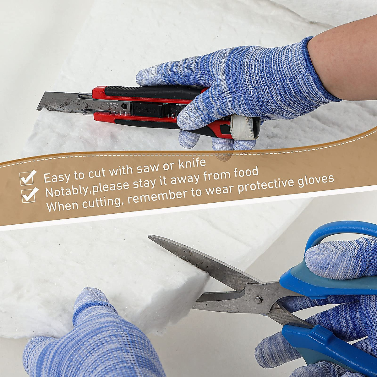 4 Pcs Ceramic Wool Wick Sponge for Extend Fire Life, Ceramic Wool Wick Sponge for Tabletop Fire Pit Bowl, Ceramic Fiber Insulation for Ethanol Tabletop Fires, 12 x 8 x 1 Inches