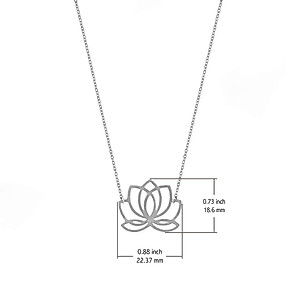 Boma Jewelry Sterling Silver Lotus Blossom Flower Necklace, 16 inches