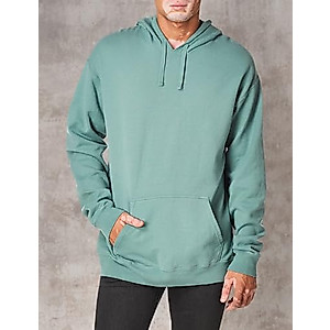 Hanes Men's Comfortwash Garment Dyed Hoodie Sweatshirt, Cypress Green, Medium