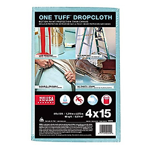 Trimaco 90099 One Tuff Dupont Sontara Professional Grade Drop, 0.011 In T, 4 W X 15 Ft L, Blue, Cloth, 4'x15 feet, 60 Sq
