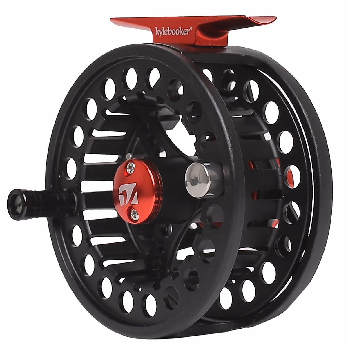 Kylebooker Fly Fishing Reel Large Arbor with Aluminum Body Fly Reel 3/4wt 5/6wt 7/8wt (Black with Red, 7/8wt)