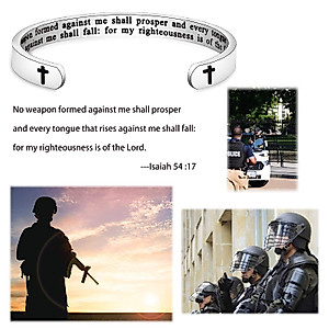 Gzrlyf Isaiah 54:17 Bracelet No Weapon Formed Against Me Shall Prosper Bracelet Religious Gifts (Cuff Bracelet)