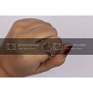 dazzlingjewelrycollection 0.25TCW Mickey Mouse & Minnie Mouse Round Swarovski Cubic Zirconia 14k Yellow Gold Over Sterling Silver Engagement Ring for Women's