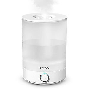 Roto Top Fill Humidifiers for Bedroom, Cool Mist Ultrasonic Quiet Humidifier with Essential Oil Diffuser, Last Up to 22 Hours, Auto Off, Adjustable Output Mist & 360° Rotation Nozzle - 2.5L
