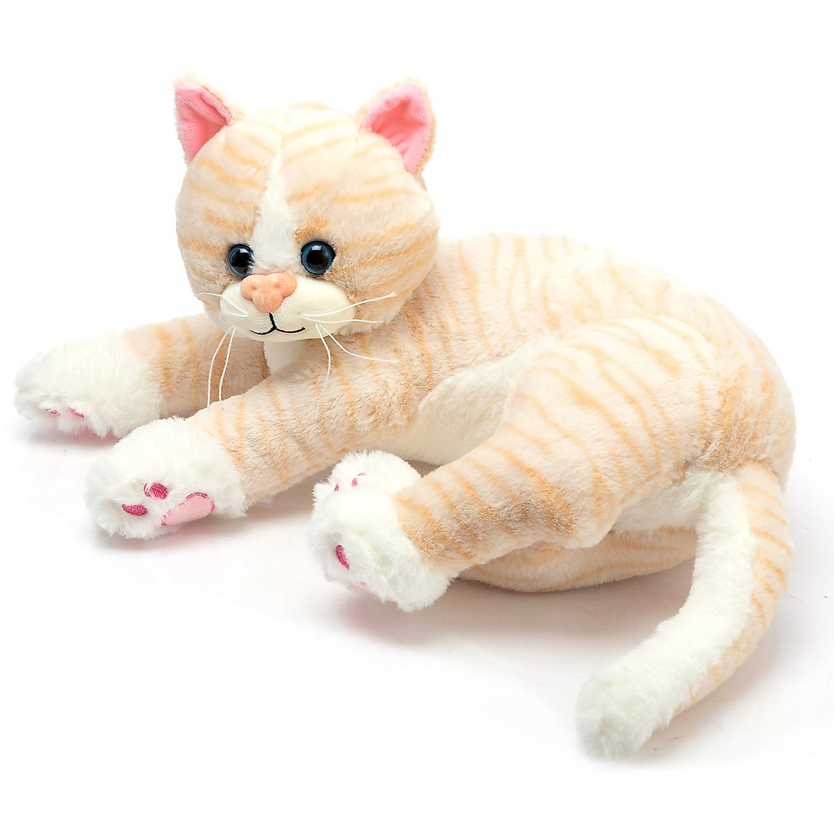HollyHOME Cat Plush Stuffed Animals Orange Striped Cat Kitten Plush Toy Gift for Kids 18 Inch
