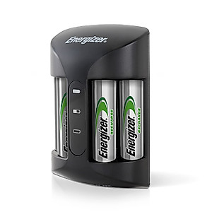 Energizer Rechargeable AA Batteries, Recharge Power Plus Double A Battery Pre-Charged and Rechargeable AA or AAA Battery Charger Set, Includes 8 Pre-Charged AA Batteries Combo Pack