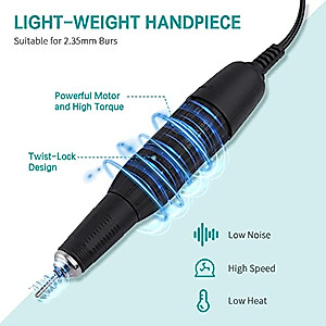 LVCHEN N3 MicroMotor Technician-handle - 35K RPM Polisher Micro Motor Polishing Hand Tool for Lab Jewelry Ceramics Silicone Glasswork Woodcarving Artware，110V