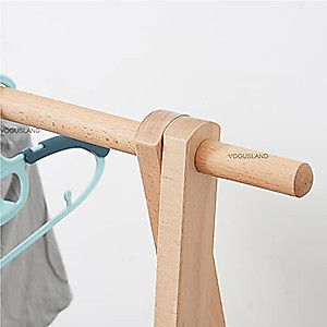 VOGUSLAND Dress up Storage, Kids Clothing Rack Wardrobe with 2-Tier Storage Shelf (47" W x 14.5" D x 40" H, Natural Beech)