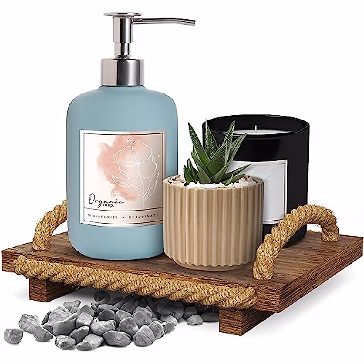 Unique America Wood Stand & Small Wooden Pedestal Stand, Wood Risers for Decor, Wooden Riser,Wood Risers for Display, Wooden Stand, Wood Pedestal Stand, Footed Tray, Soap Stand,Rectangle Wood Riser