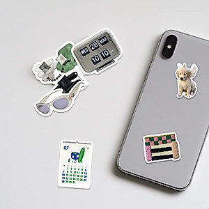 ZJSXINDI Stickers Aesthetic Waterproof Laptop Stickers Decals 57 Pcs for Water Bottle Laptop Computer Skateboard Bumper,Aesthetic Vsco Vinyl Stickers for Kids Teens Girls (Khaki)