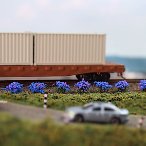 Miniature Vegetation Bushy Shrubs Tuft Flowers with Model Bases War Game DIY Railway Terrain Scenery (D)