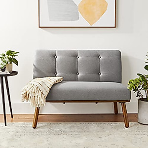 The Mezzanine Shoppe Playmate Upholstered Tufted Armless Loveseat, 40.5", Gray