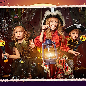 Poen 4 Set Graduation Bubble Wand Light up Pumpkin Bubble Blower Wand Illuminating Bubble Blower Wand Flashing LED Wand with Thrilling LED and Sound Effect Halloween Party Favors Gift Halloween