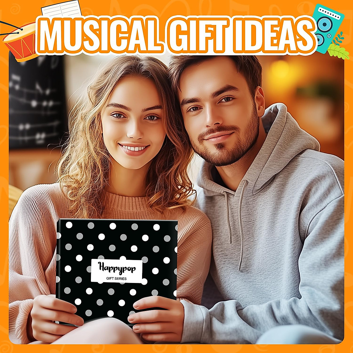 HAPPYPOP Music Gifts for Music Lovers - Funny Teens Note Gifts, Socks for Musicians & Teachers