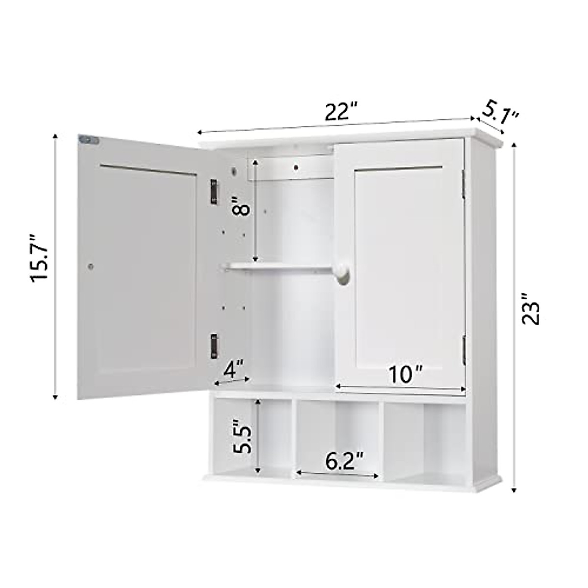 TaoHFE White Bathroom Wall Cabinet and White Bathroom Storage Cabinet Set,Towel Cabinet for Bathroom Floor Cabinet and Bathroom Medicine Cabinet Set