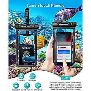 Hiearcool Universal Waterproof Case,Waterproof Phone Pouch Compatible for iPhone 13 12 11 Pro Max XS Max XR X 8 7 Samsung Galaxy s10/s9 Google Pixel 2 HTC Up to 7.0", IPX8 Cellphone Dry Bag -4 Pack
