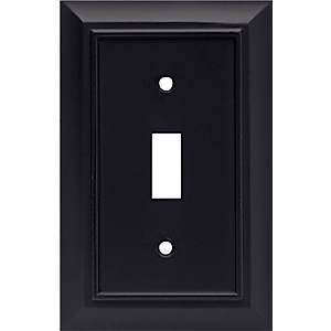 Franklin Brass 64219 Architectural Single Toggle Switch Wall Plate, Matte Black