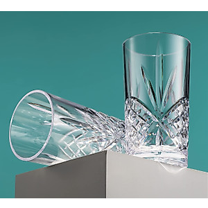 Godinger Tall Highball Glasses, Shatterproof and Reusable Acrylic - Dublin Collection, Set of 4