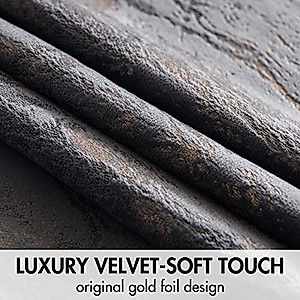 MIULEE 2 Panels Blackout Velvet Curtains Solid Soft Grommet Grey Curtains Bundle Velvet Curtains 108 Inches Long Soft Bedroom Curtains