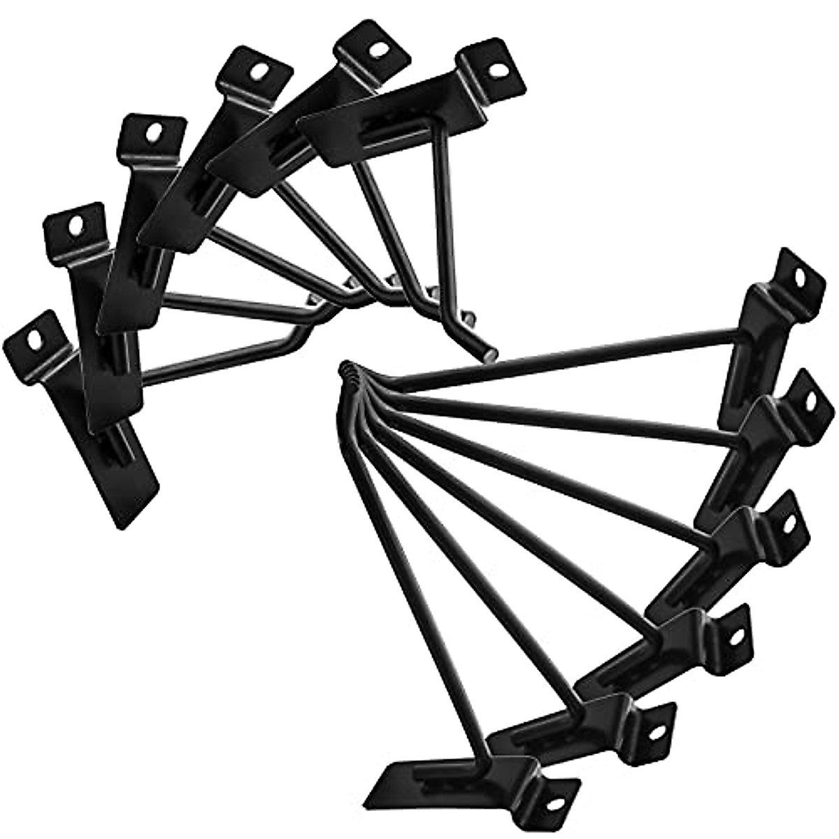 48Pack 6"and 8" Black Slatwall Hooks, Heavy Duty Slatwall Hooks & Hangers for Commercial Retail and Exhibition, 1/4”Dia Slatwall Panel Hooks Metal Pegboard Hooks for Garage Shop Supermarket