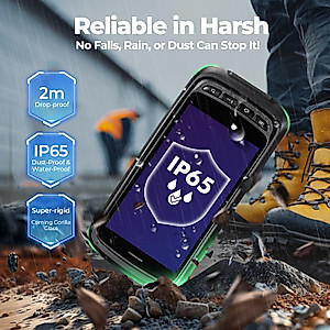 Newest 2023 Android Barcode Scanner MUNBYN Handheld Mobile Computer 1D/2D QR Zebra Scanner with Pistol Grip Android 11 Data Terminal IP65 Rugged PDA 4G Wi-Fi GPS BT 8000mAh Battery for WMS Management