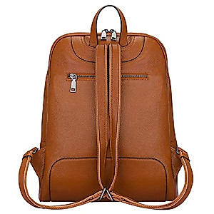 S-ZONE Women Genuine Leather Backpack Purse Travel Handbag College Bookbag Medium